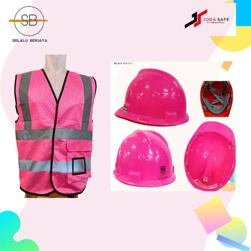 Jual paket Pink helm proyek msa local | Shopee Indonesia