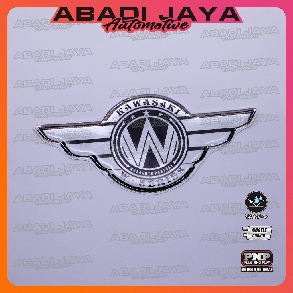 Jual Emblem logo kawasaki w series / emblem timbul kawasaki w175 ...