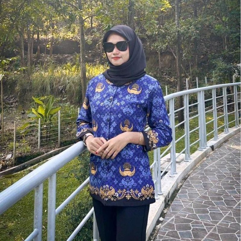 Jual Baju Korpri Resmi 2024 Wanita Resmi Sritex C40s Motif Terbaru Lapis Furing Lengan Panjang ...