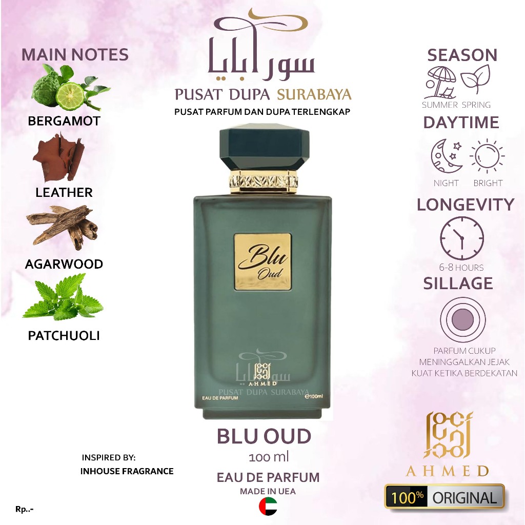 Jual Parfum Asli Arab Original Premium Ahmed Al Maghribi Parfume/ Blu ...