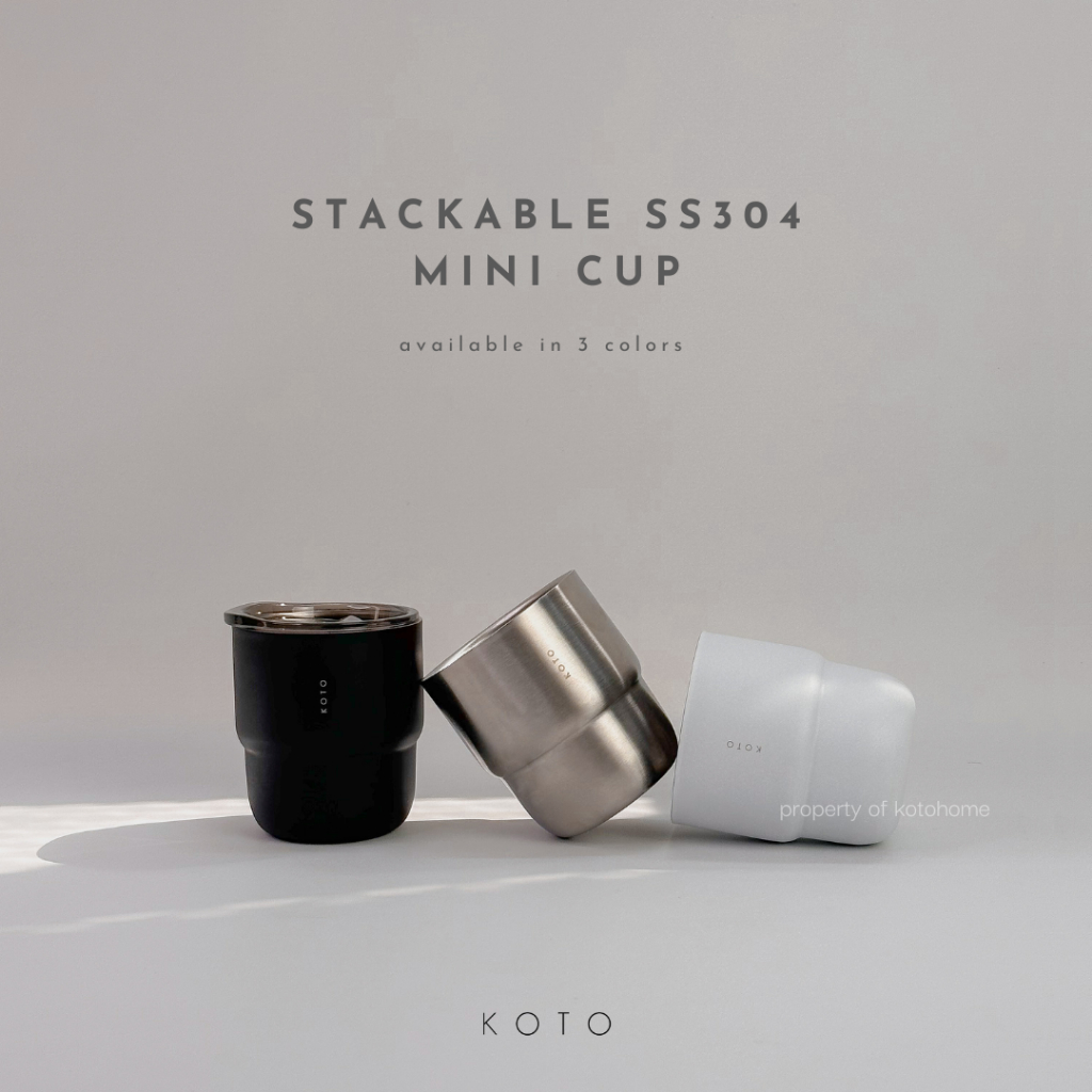 Jual KOTO Mini Stackable Stainless Steel 304 Cup Mug 250ml / Gelas Teh ...