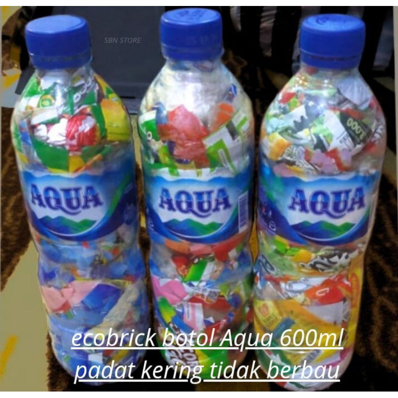 Jual Ecobrick / ekobrik kerajinan tangan botol aqua 600ml padat. | Shopee Indonesia