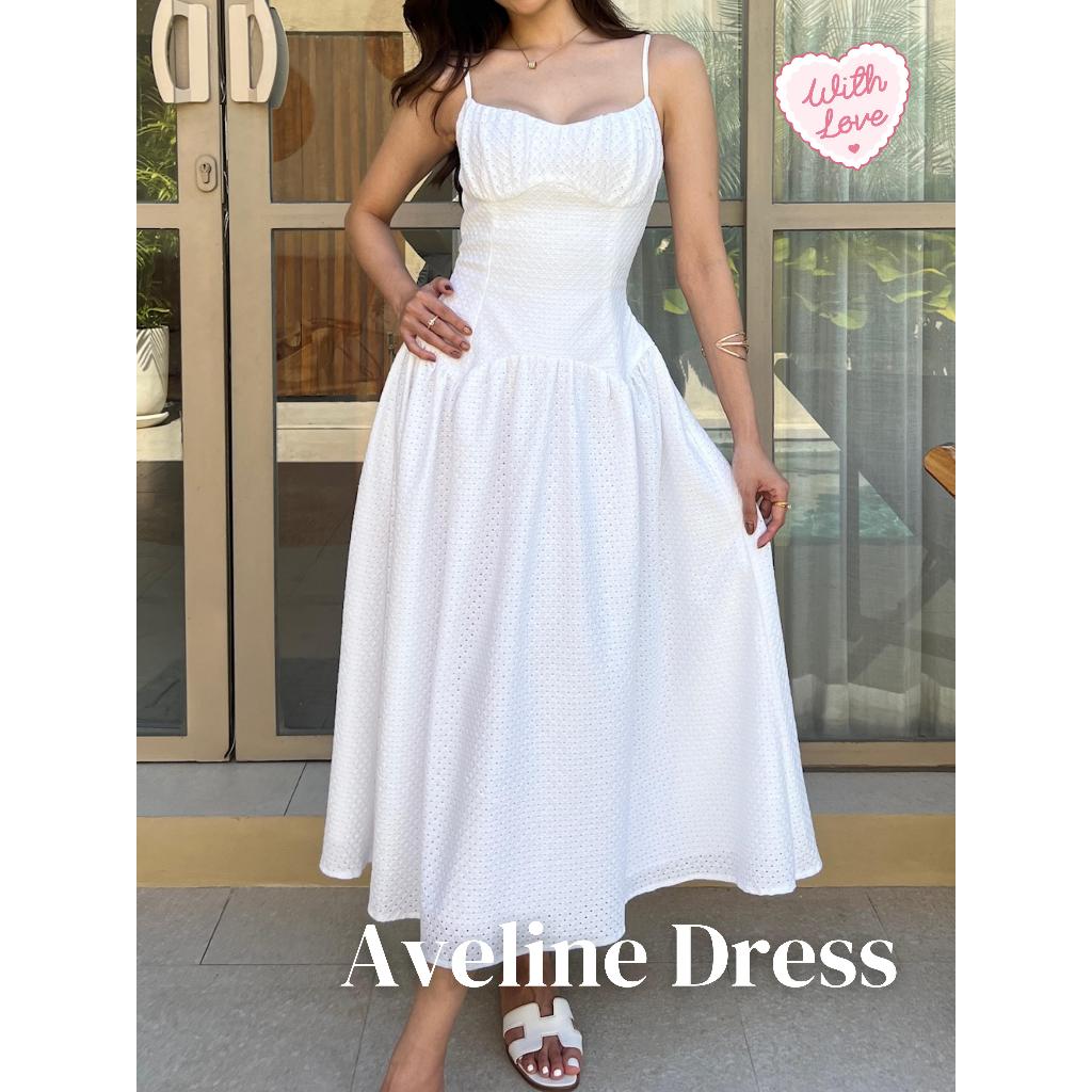 Jual With Love The Brand | AVELINE DRESS | Dress Panjang Putih Elegan Wanita | Gaun Putih Lengan ...