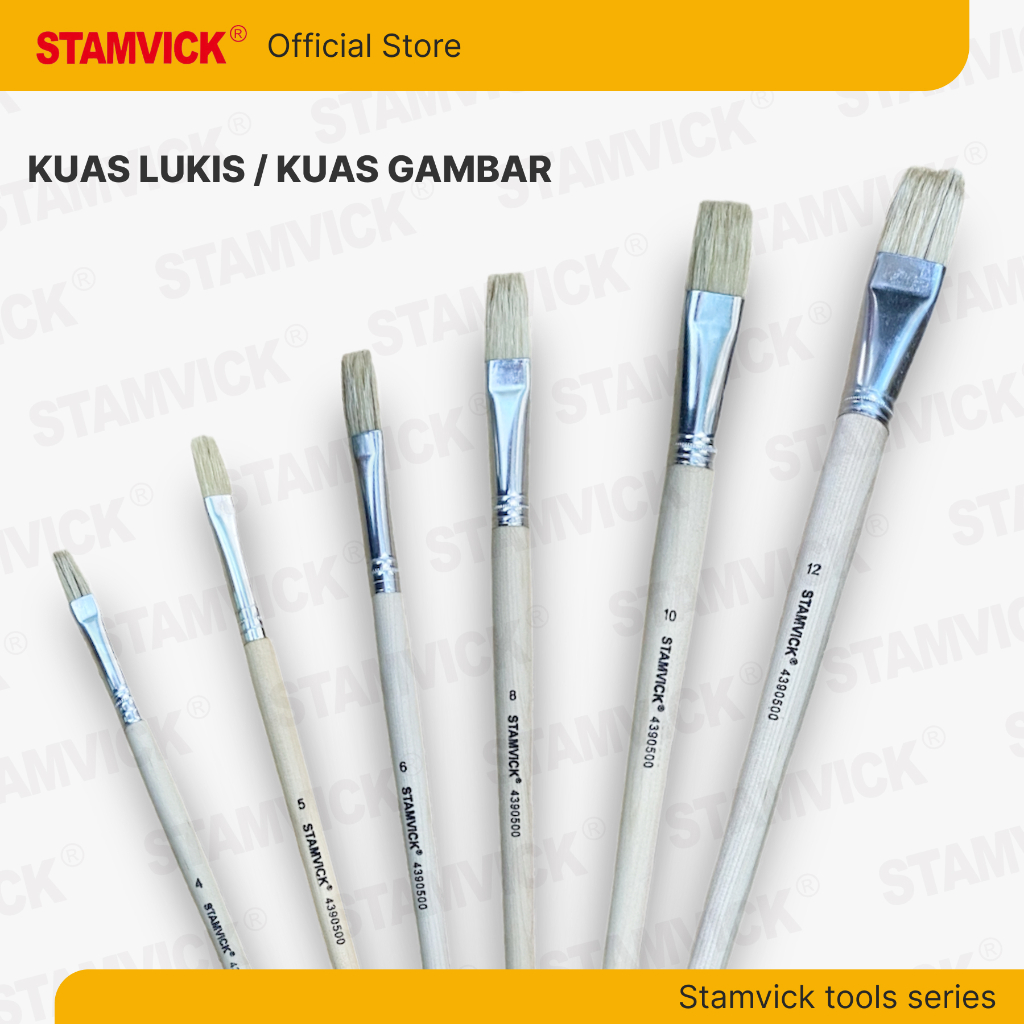 Jual Kuas Lukis Minyak Stamvick / Kuas Cat / Kuas Lukis Putih Nomor 4 ...