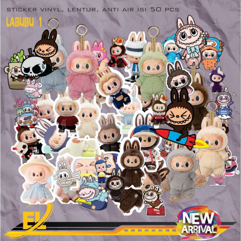 Jual labubu sticker stiker labubu viral labubu pop mart isi 50 | Shopee ...