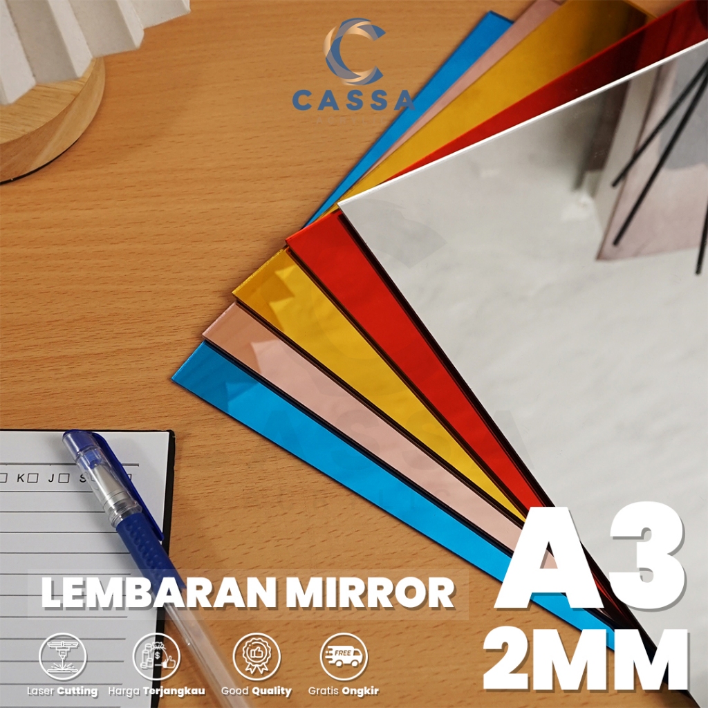 Jual Akrilik Lembaran Mirror A3 2mm / Acrylic Sheet Gold Silver Rose ...