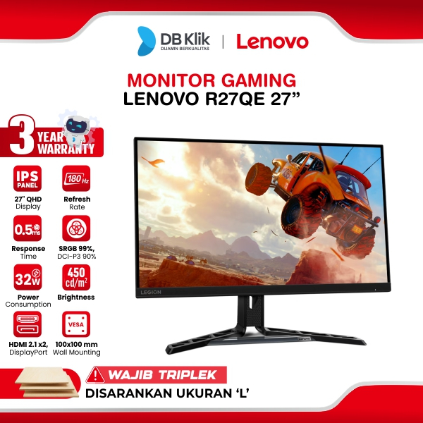 Jual JEAN_ LENOVO LED Monitor Gaming R27QE 27" IPS QHD 180Hz 0.5ms AMD ...