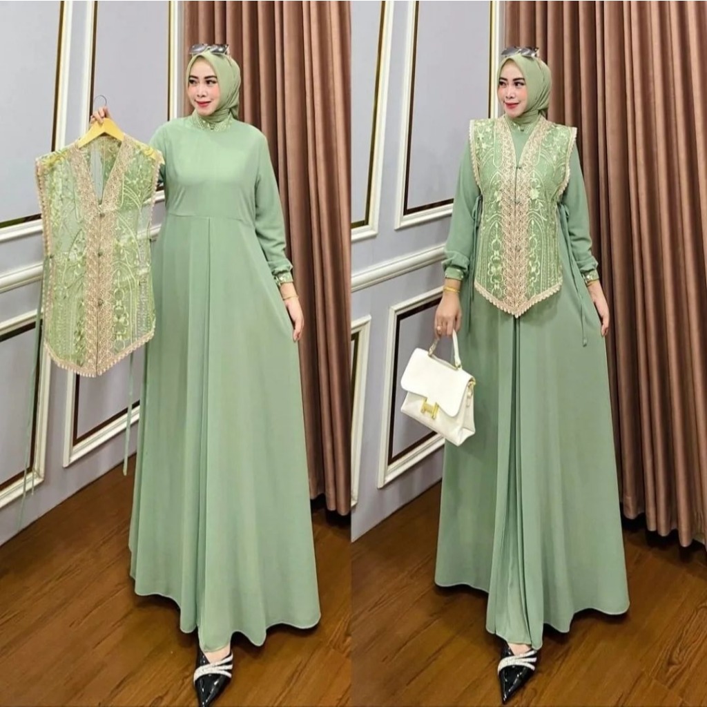 Jual Gamis Set Outer Terbaru Lora Maxy BP Size M L XL XXL 3XL Bahan Kain Ceruty Babydoll Mix ...