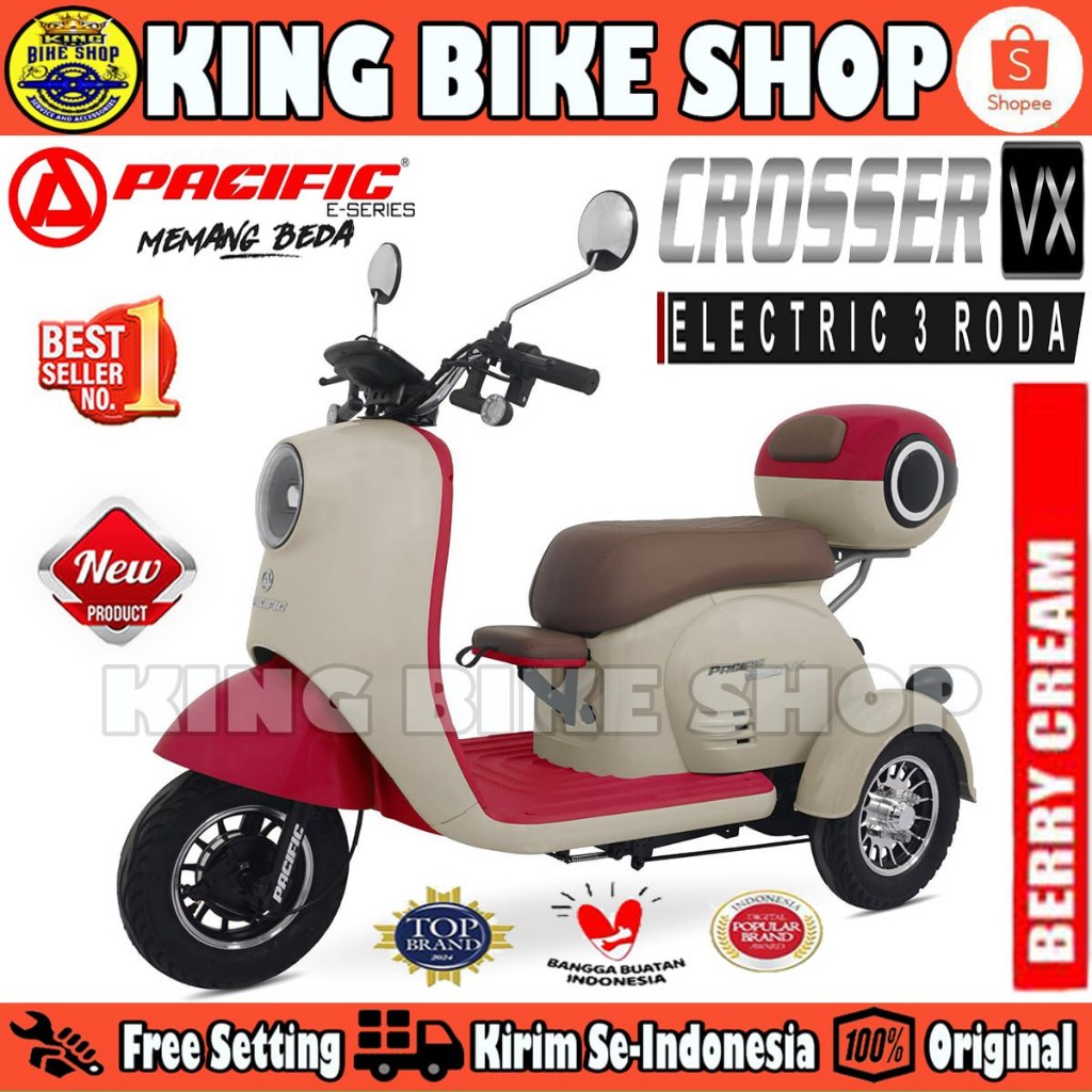 Jual Sepeda Listrik Roda Tiga Electric Bike CROSSER VX BY PACIFIC 650 ...