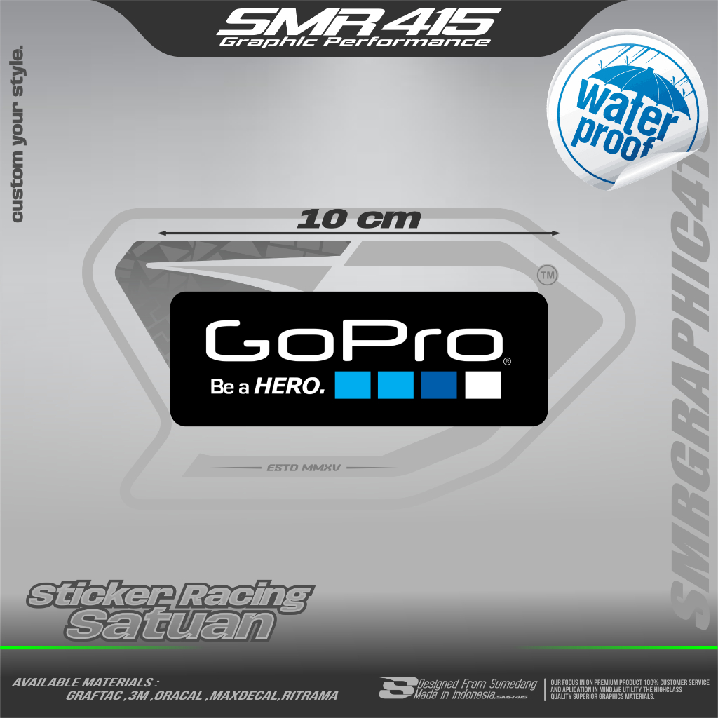 Jual STIKER GOPRO / stiker vinyl gopro racing / stiker printing logo ...