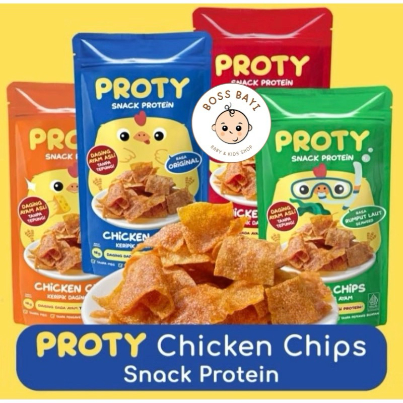 Jual PROTY Chicken Chips Original | Seaweed | Cheese - Keripik Daging ...