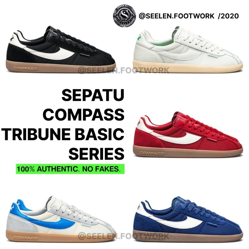 Jual [ORIGINAL] Sepatu Compass Tribune Black Gum White Navy Red White ...