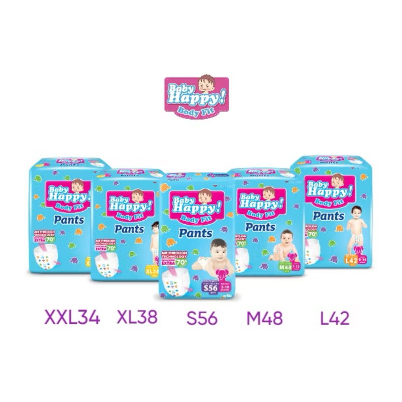 Jual BABY HAPPY PANTS JUMBO S56 / M48 / L42 / XL38 / XXL34 POPOK CELANA ...
