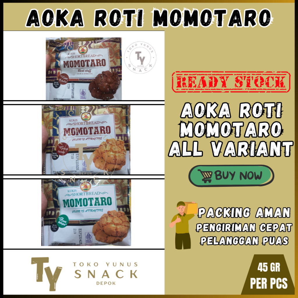 Jual AOKA ROTI MOMOTARO SHORTBREAD ALL VARIANT | Shopee Indonesia