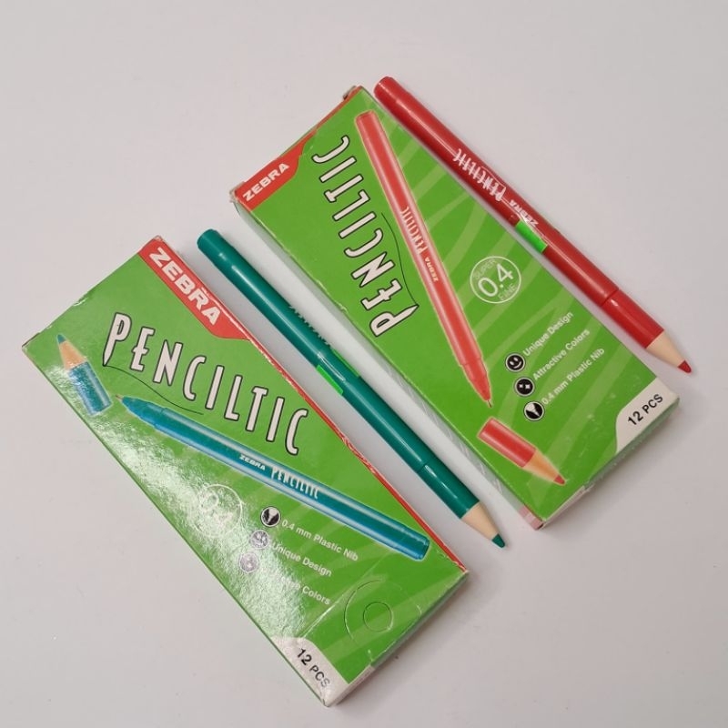Jual Pulpen warna zebra penciltic 0.4mm blue green/red satuan | Shopee ...