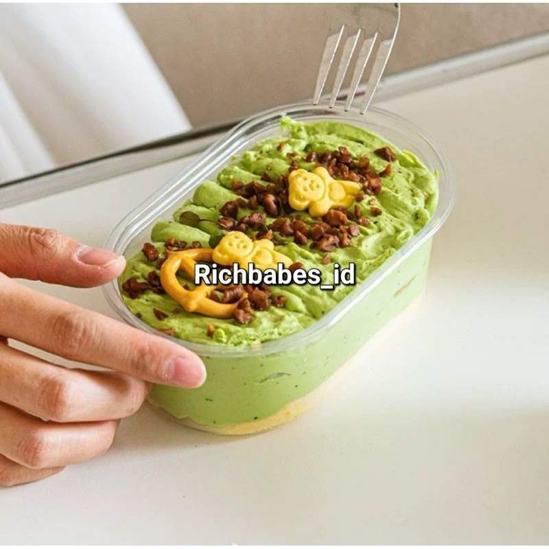 Jual Mika Tiramisu Wadah Plastik Kemasan banana pudding Mika tutup ...