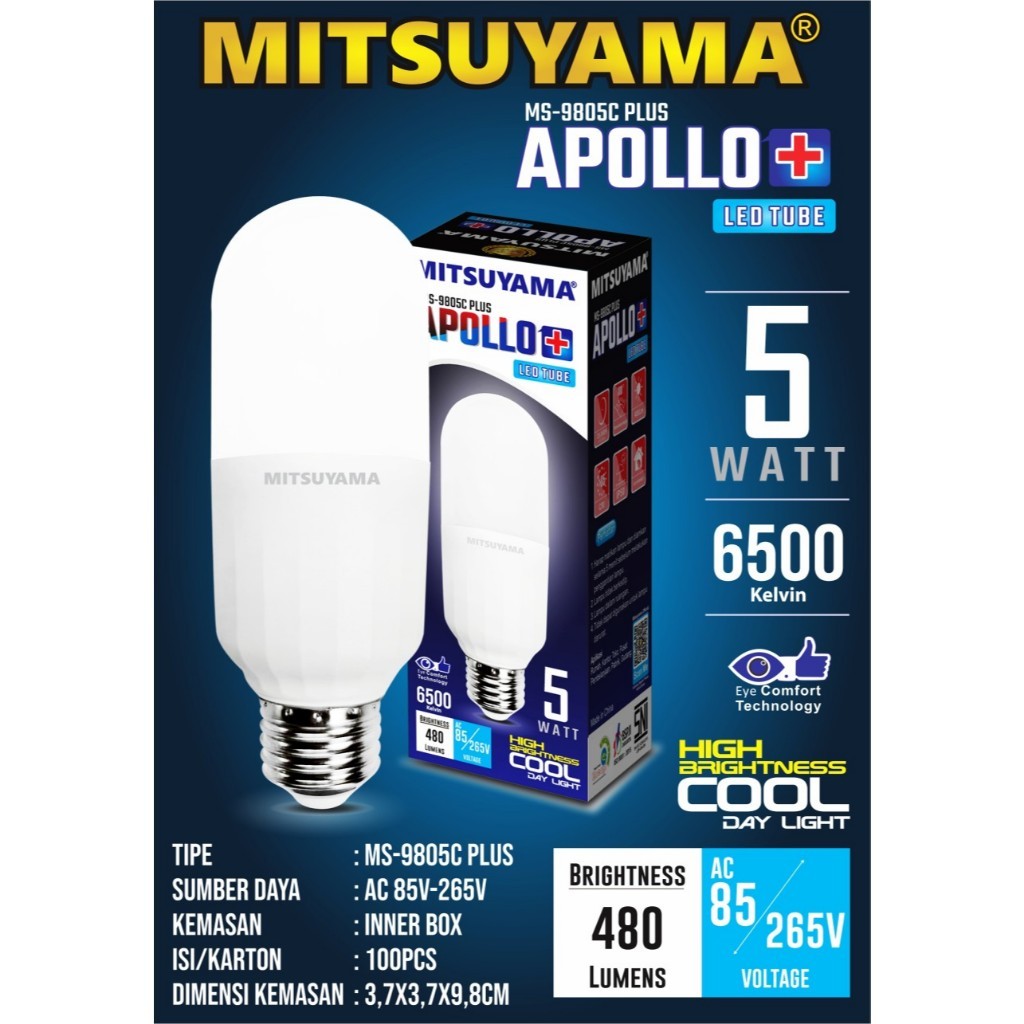 Jual Lampu Led Tube Mitsuyama Apollo Plus Mitsuyama 5-15W MS-98xxC+ | Shopee Indonesia