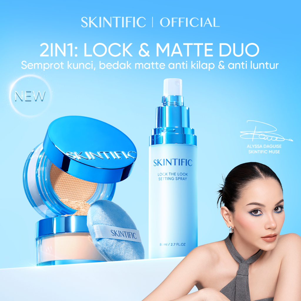 Jual SKINTIFIC -2pcs Lock&Matte Makeup Duo | Invisiblur All Day Loose ...