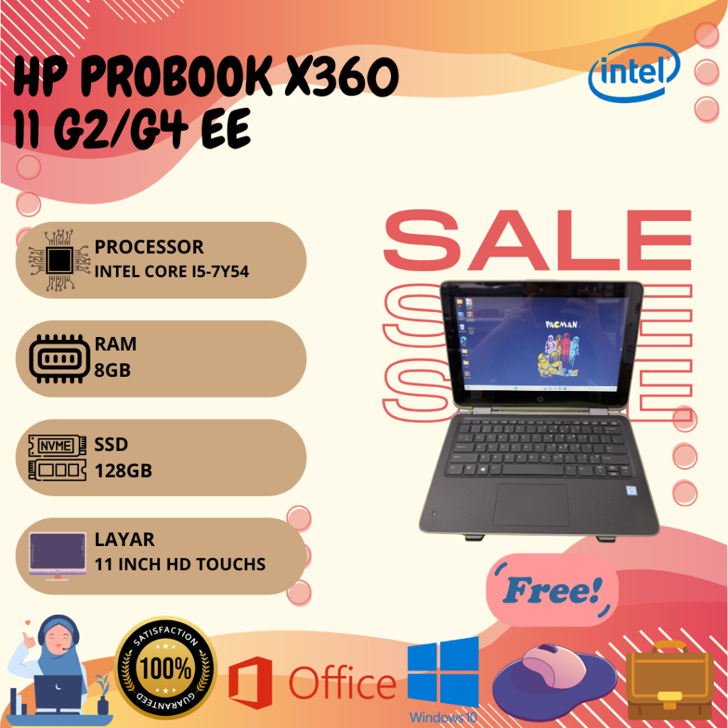 Jual HP ProBook X360 11 G2/G4 EE Intel Core i5-7/8Gen 11 inch HD Touchs Win 10 Bergaransi ...