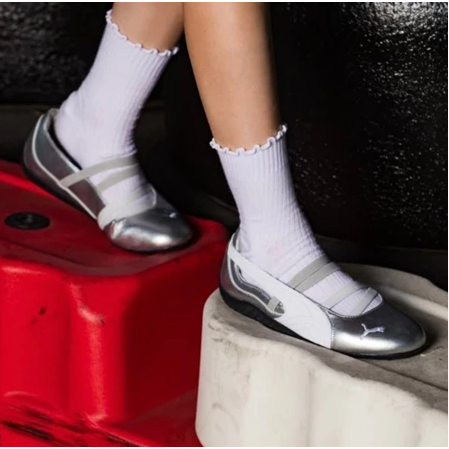 Jual Speedcat Ballet Silver White Womens 100% Originals Real Pict ...