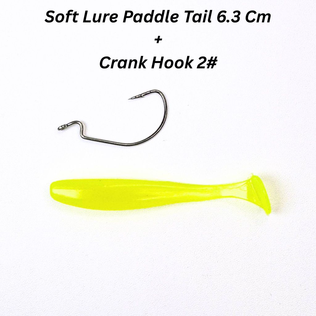 Jual SOFT LURE 6.3 cm/1.5g + WORM HOOK 2# Umpan Pancing Casting Gabus ...