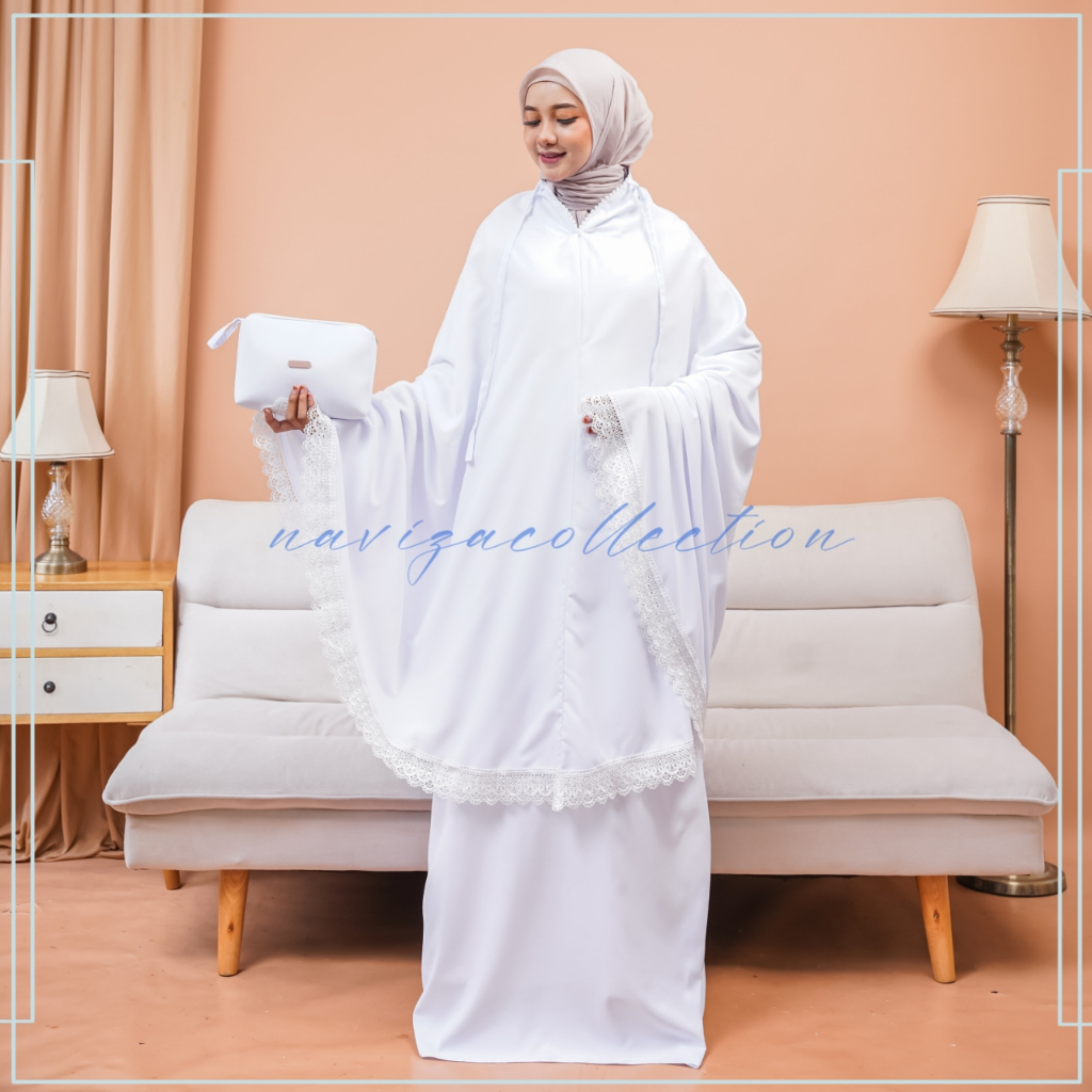 Jual Mukena Polosan Hitam Putih Renda Gracela Mukena Dewasa | Shopee ...
