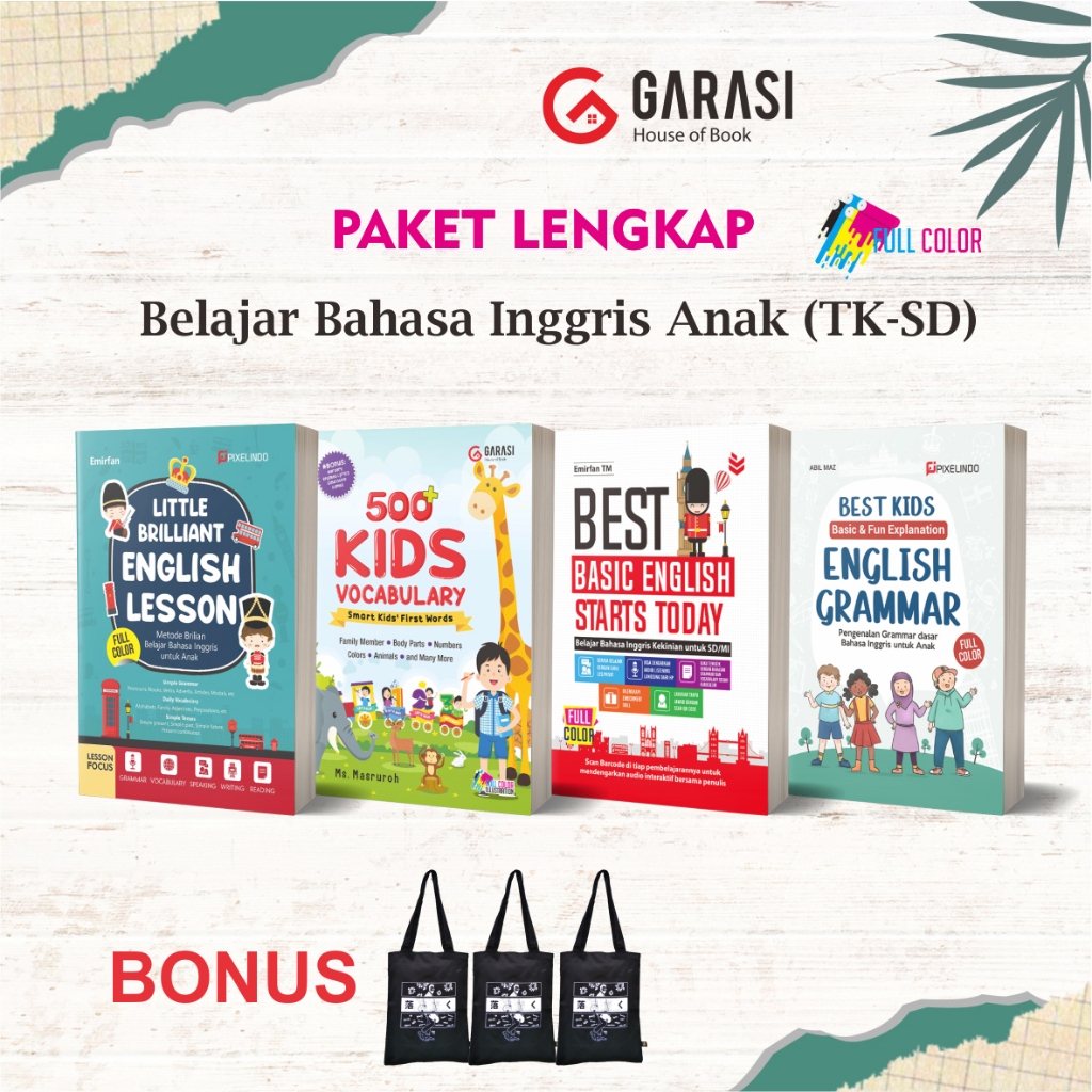 Jual BUKU PAKET BELAJAR BAHASA INGGRIS ANAK TK - SD | Shopee Indonesia
