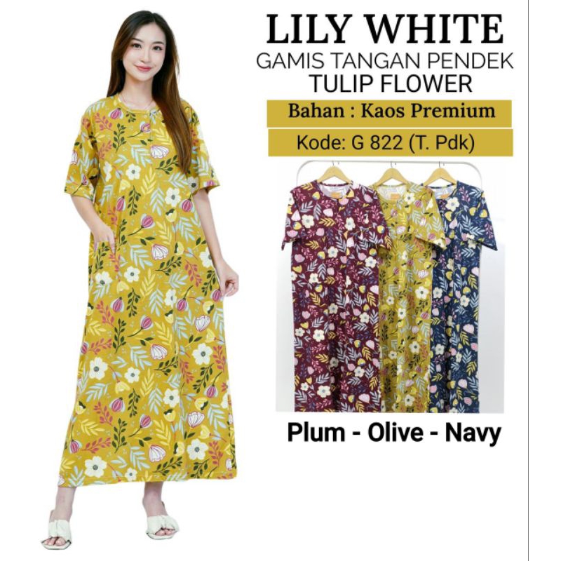 Jual LILY WHITE Daster Long Dewasa All Size G 822 | Shopee Indonesia