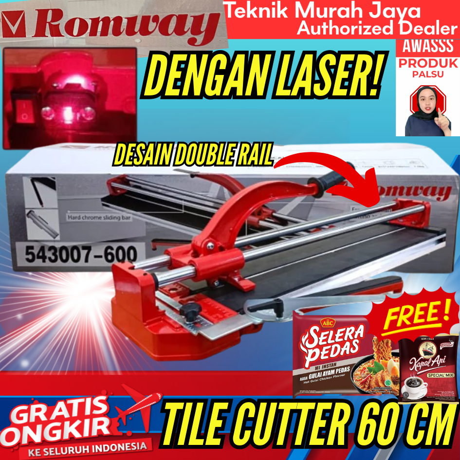 Jual ROMWAY Manual Tile Cutter 24" LASER Meja Potong 60 CM Alat Potong ...