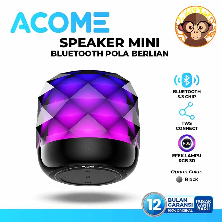 Jual Speaker ACOME A22 Mini Super Bass Bluetooth 5.3 10W Light Crystal ...