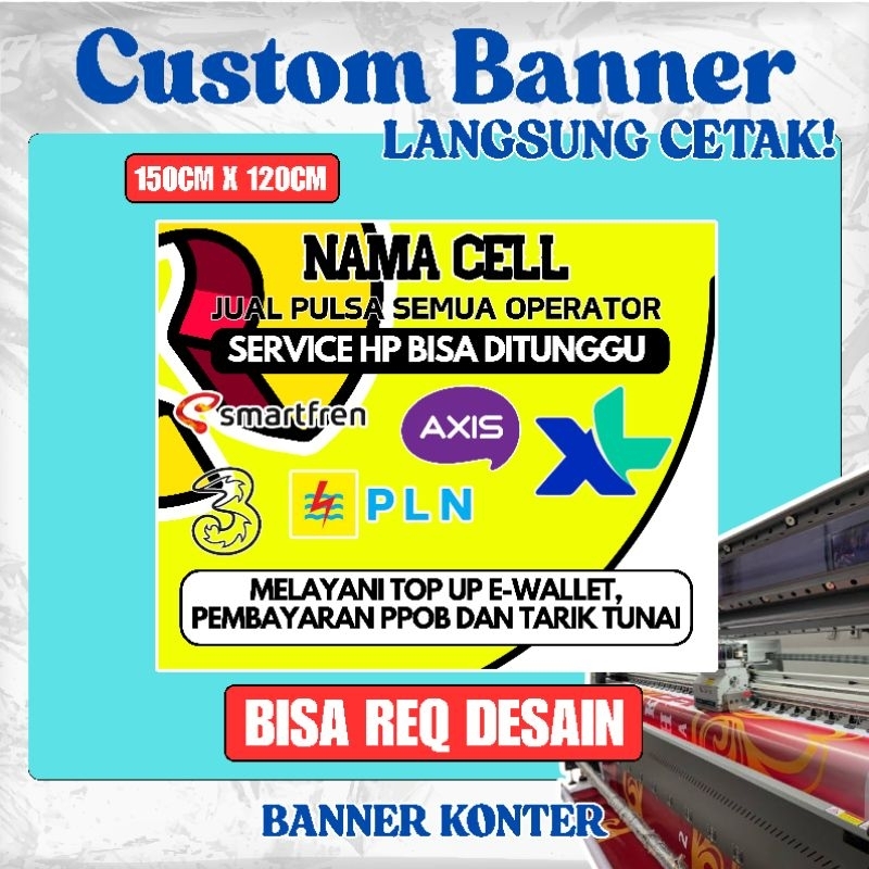 Jual SPANDUK KONTER 1.5m x 1.2m BONUS STIKER TOP UP BANNER KONTER CETAK ...