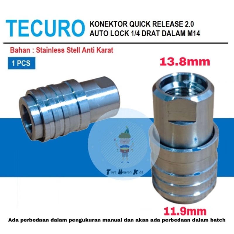 Jual Konektor Quick Release 2.0 Auto Lock 1/4 Drat Dalam M14 Konektor ...