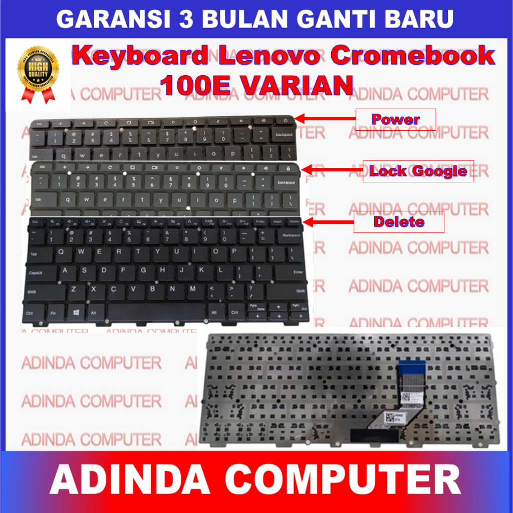 Jual Keyboard Lenovo Chromebook 11 100e YOGA N24 500e N3350 Lock Button ...