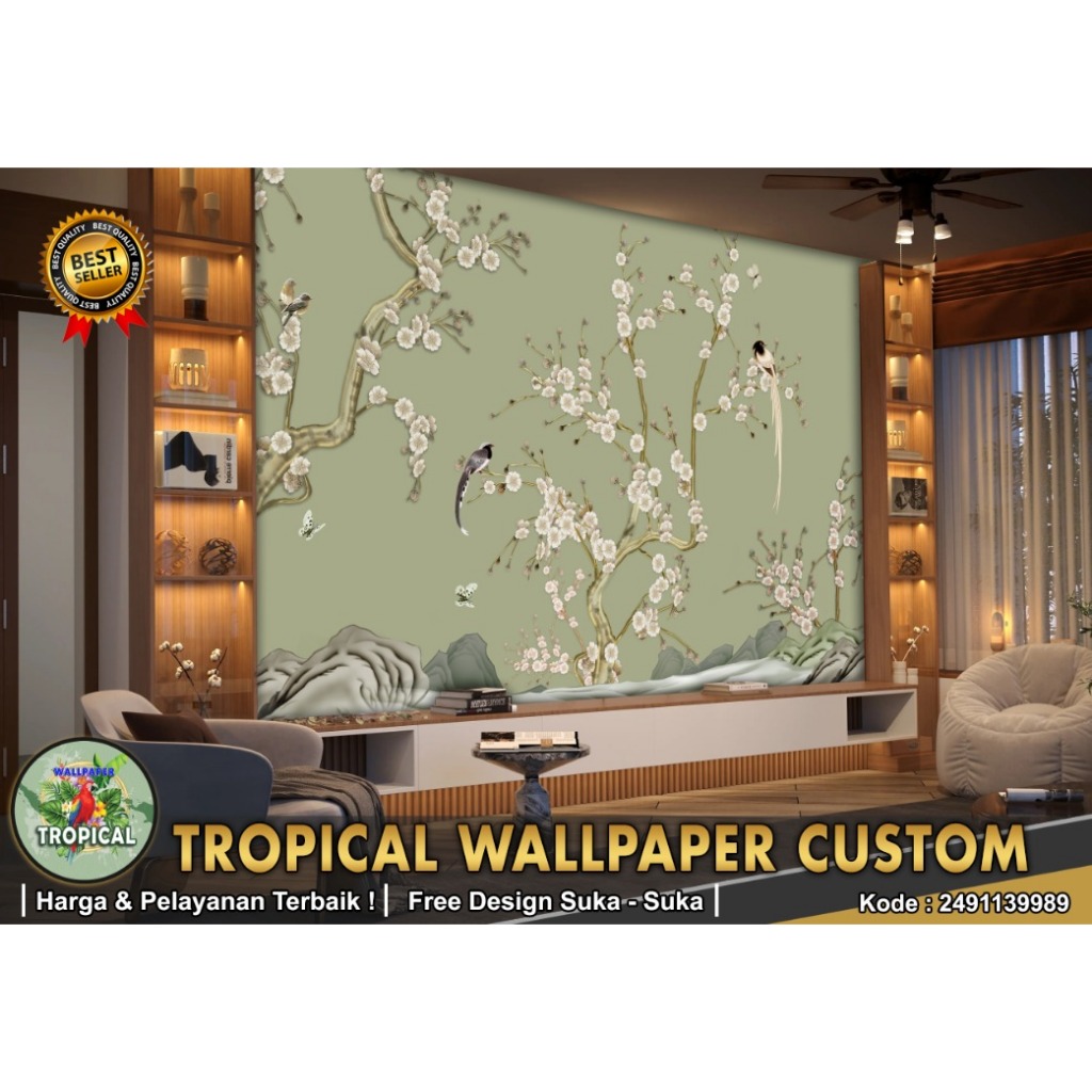 Jual Wallpaper & Wallstiker Custom 3D Tema Chinnoserie | Free Request ...