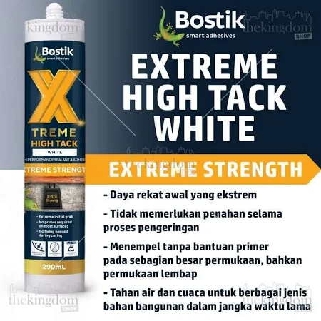 Jual Lem Bostik Extreme High Tack White 290ml Sealant & Adhesive Lem ...