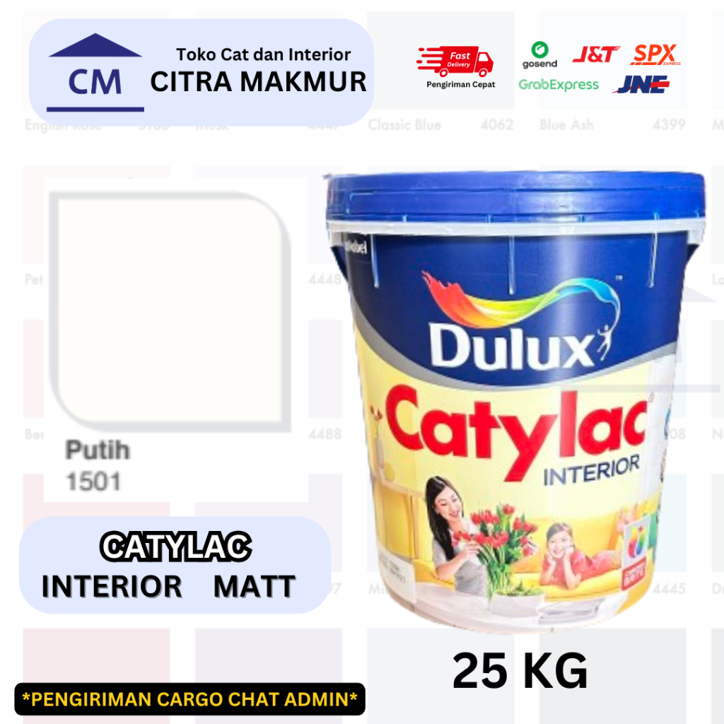 Jual Dulux Catylac Interior Putih ( WHITE 1501N ) - 25 Kg | Shopee ...