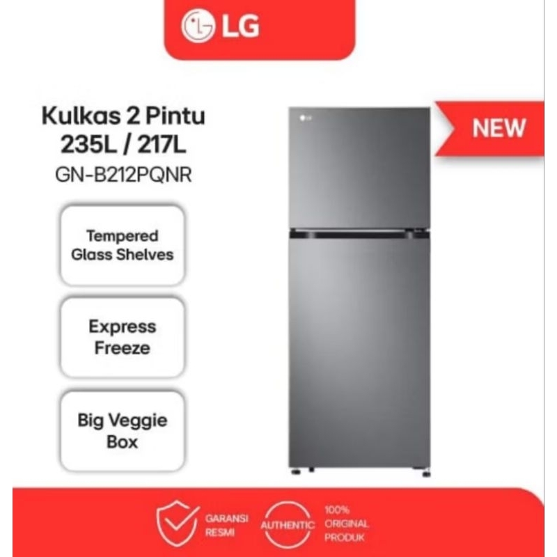 Jual Kulkas 2 pintu Inverter 235/217 Liter LG GN-B212PQ NR | Shopee Indonesia