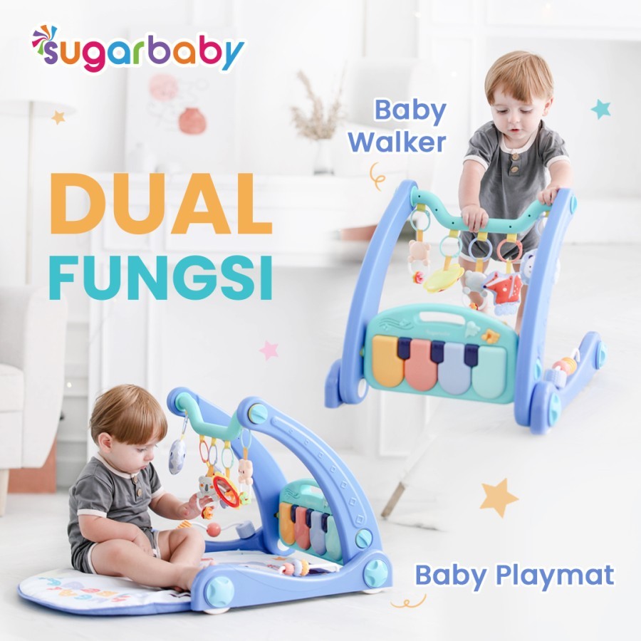 Jual Sugar baby Play with Me 2in1 Baby Walker & Playmat / Push Walker ...
