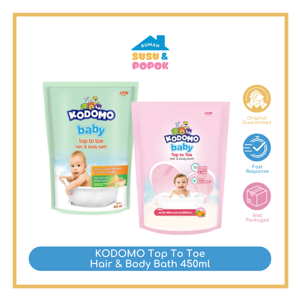 Jual KODOMO Top To Toe Hair & Body Bath Refill 450ml | Shopee Indonesia