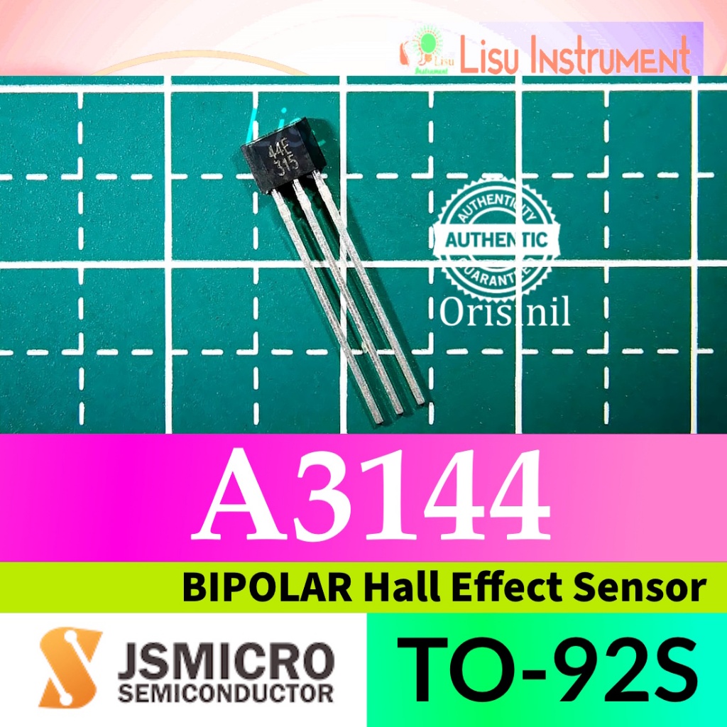 Jual A3144 44E BIPOLAR Hall Effect Sensor TO-92S JSMicro ORIGINAL | Shopee Indonesia