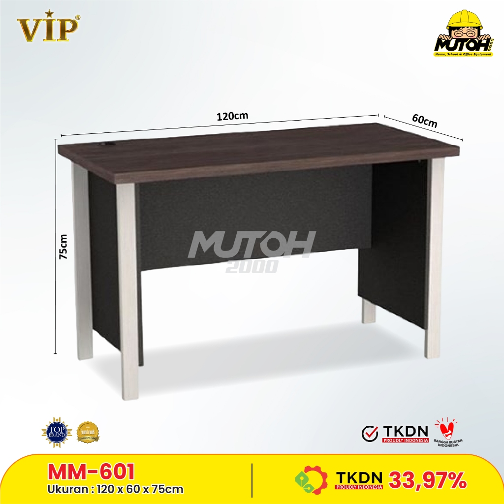 Jual Meja VIP MM-601 meja kerja kantor kaki besi 1/2 Biro meja kantor ...