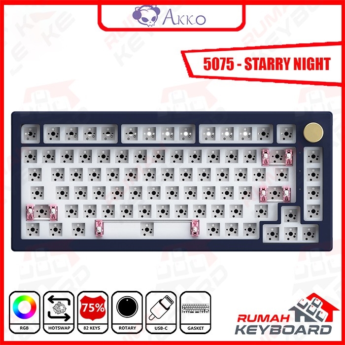 Jual AKKO 5075 STARRY BLACK - Mechanical Keyboard - 75% - Rgb - Gasket ...