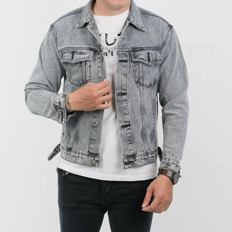 Jual Jaket Pria Keren Jeans Sandwash Jaket Denim Bandung Lengan Panjang ...