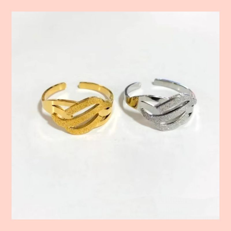 Jual New Cincin Wanita Titanium Warna Gold & Silver Anti Karat | Shopee ...