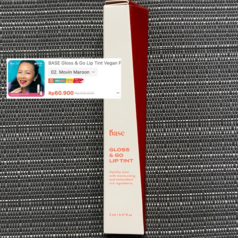 Jual BARU BASE Glossy Gloss & Go Lip Tint Vegan (01 & 02) | Shopee Indonesia