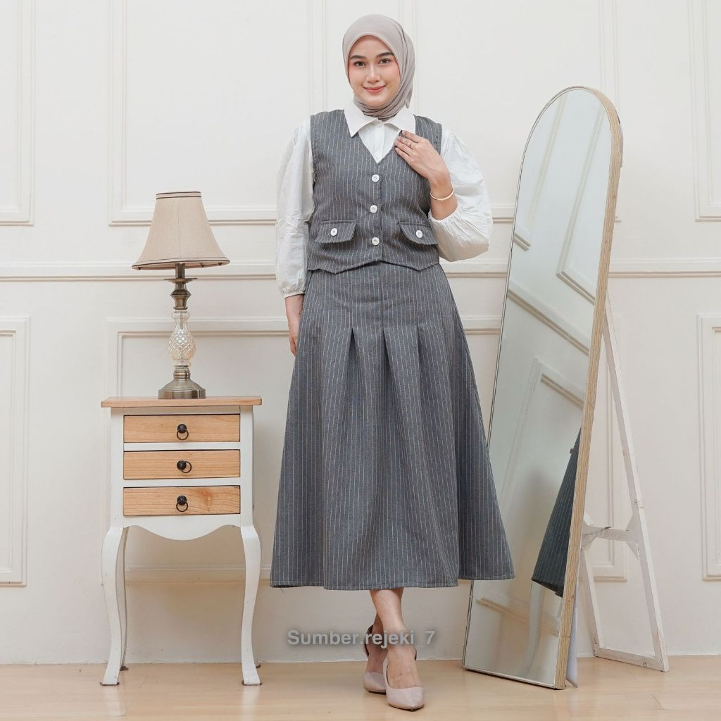 Jual Setelan Vest Dan Rok Korean Style /One Set Rompi and Skirt /Blazer ...