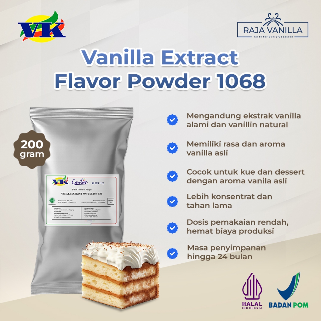 Jual VK Vanila Ekstrak Flavor Powder 1068 - Essence Natural Vanili ...