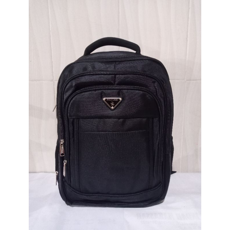 Jual Ransel laptop Polo Land black lengkap dengan raincover dan lock ...