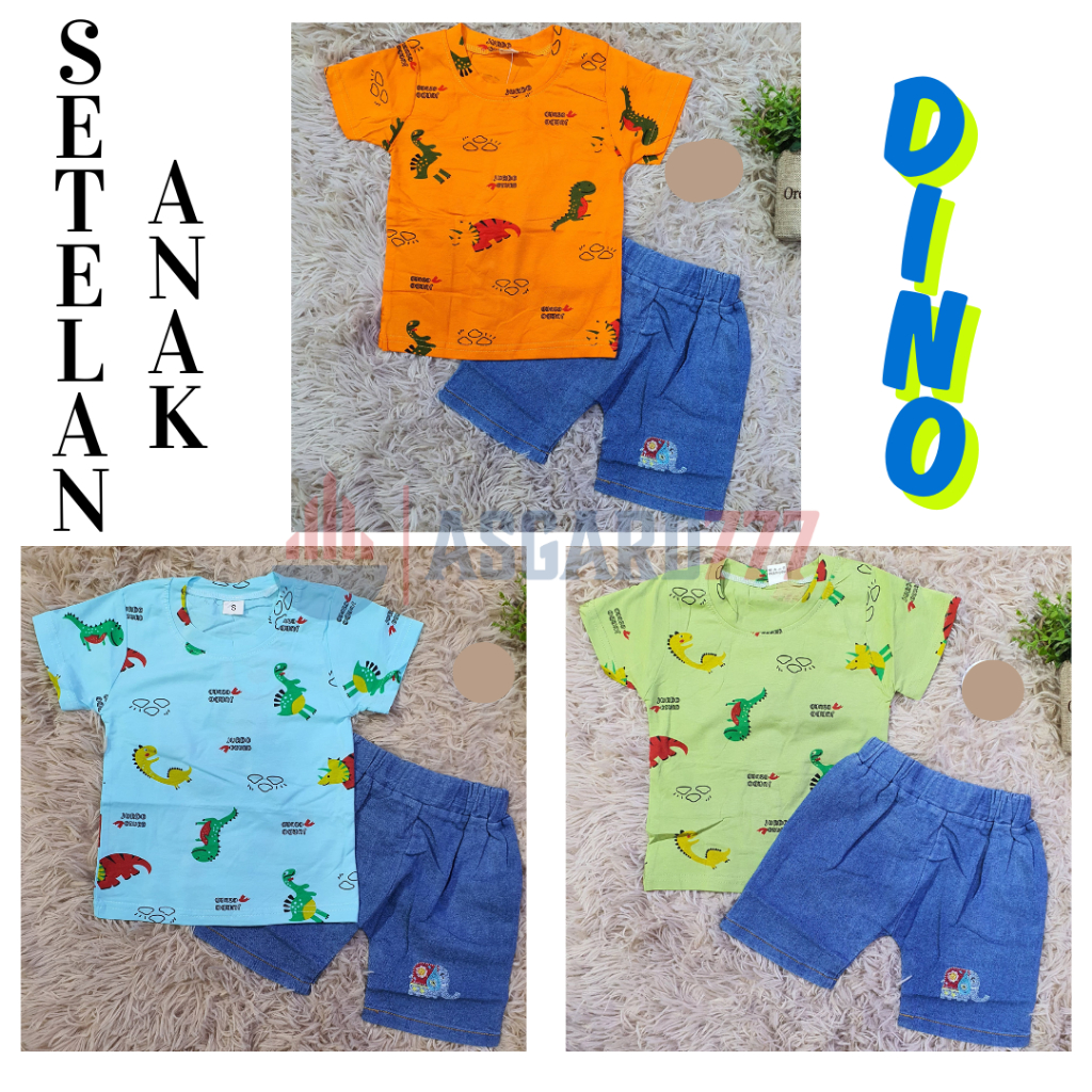 Jual ASGARD777 - SETELAN KAOS LEVIS ANAK UMUR 1-5 TAHUN DINO CAR ...