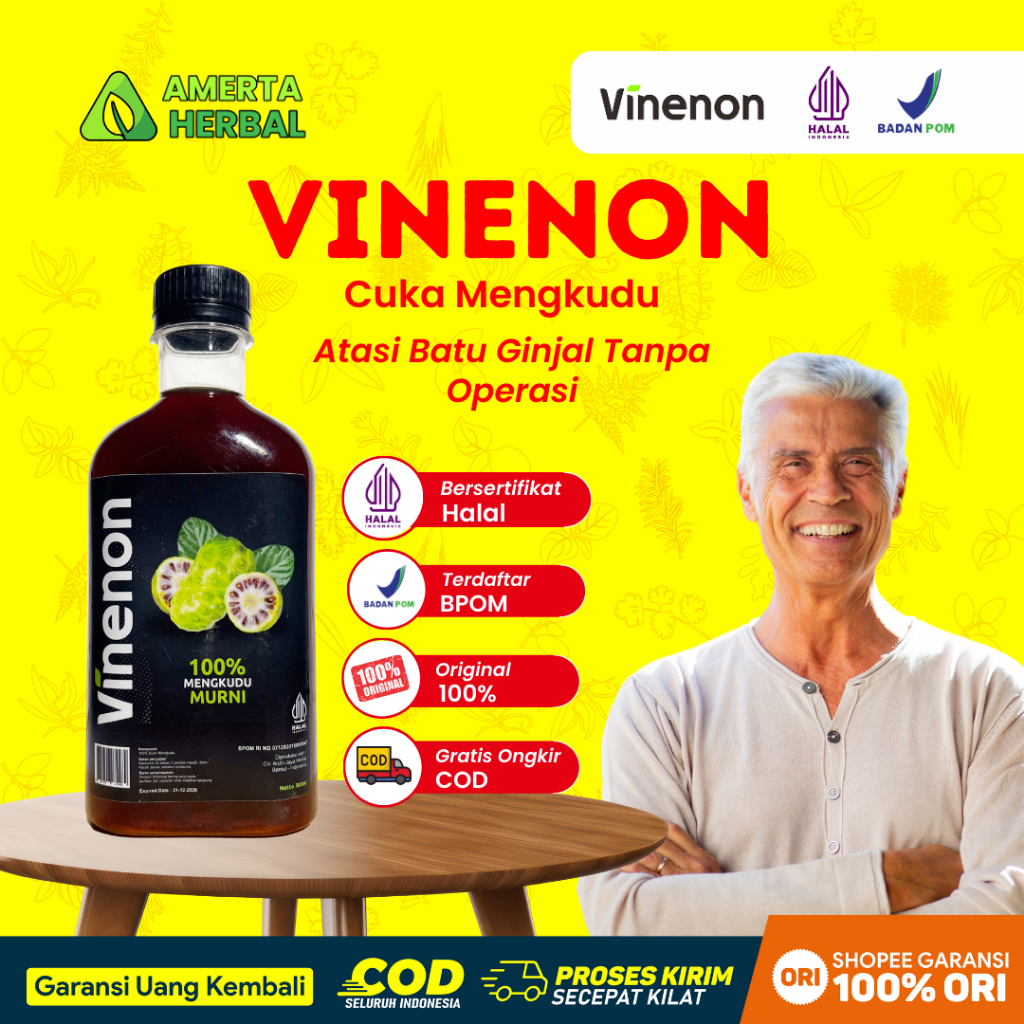 Jual VINENON 300ml - Cuka Mengkudu Atasi Batu Ginjal Tanpa Operasi ...